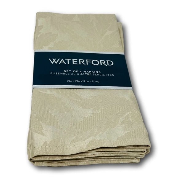 Waterford | Dining | Waterford Dinner Napkins Autumn Leaves Beige ...